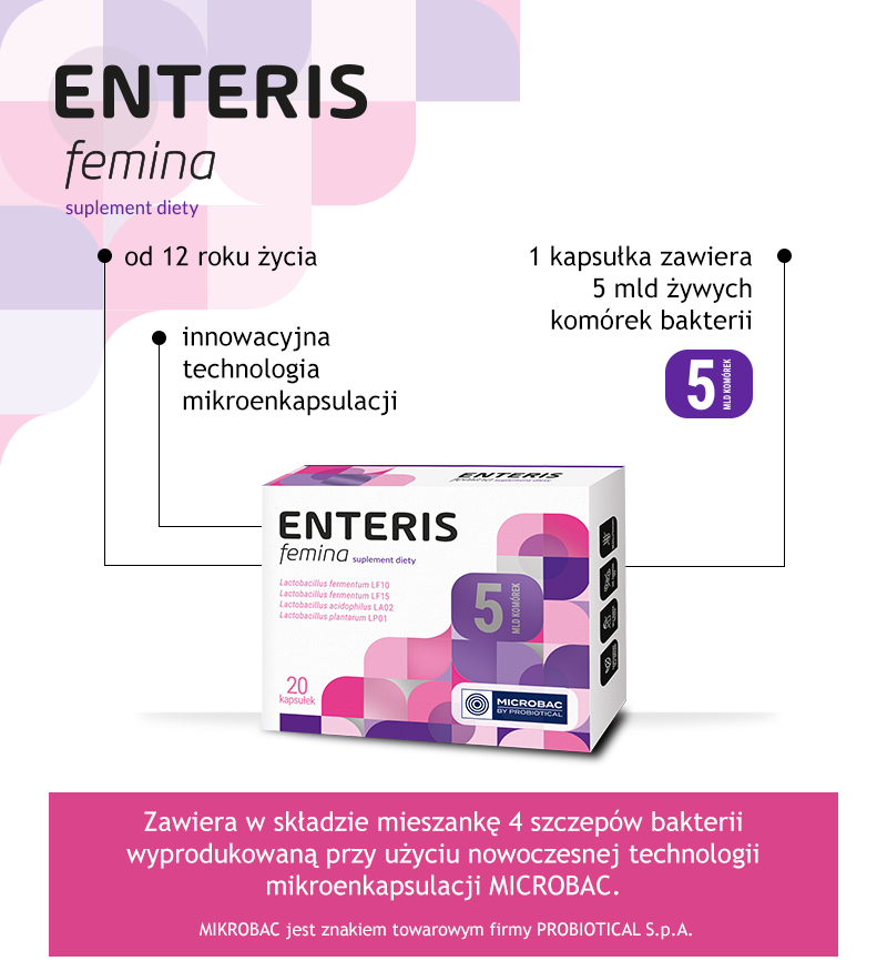 Zestaw Probiotyki dla Kobiet, 2x Enteris Femina, kapsułki - Portal DOZ.pl