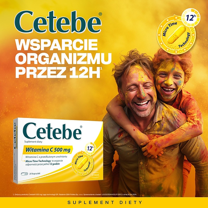 Cetebe Witamina C 500 mg, kapsułki, 30 szt.