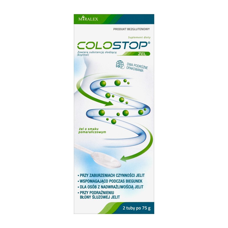 Colostop, żel o smaku pomarańczowym, 2 tuby (2 x 75 g)