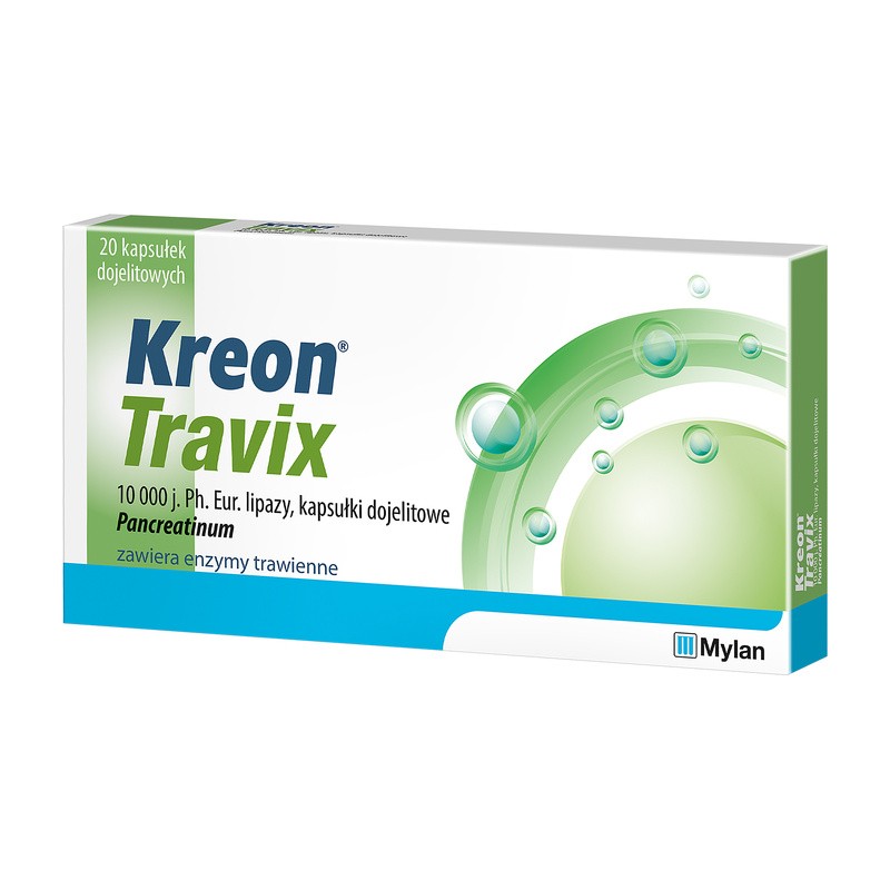 Kreon Travix, 10 000, kapsułki dojelitowe, 20 szt.