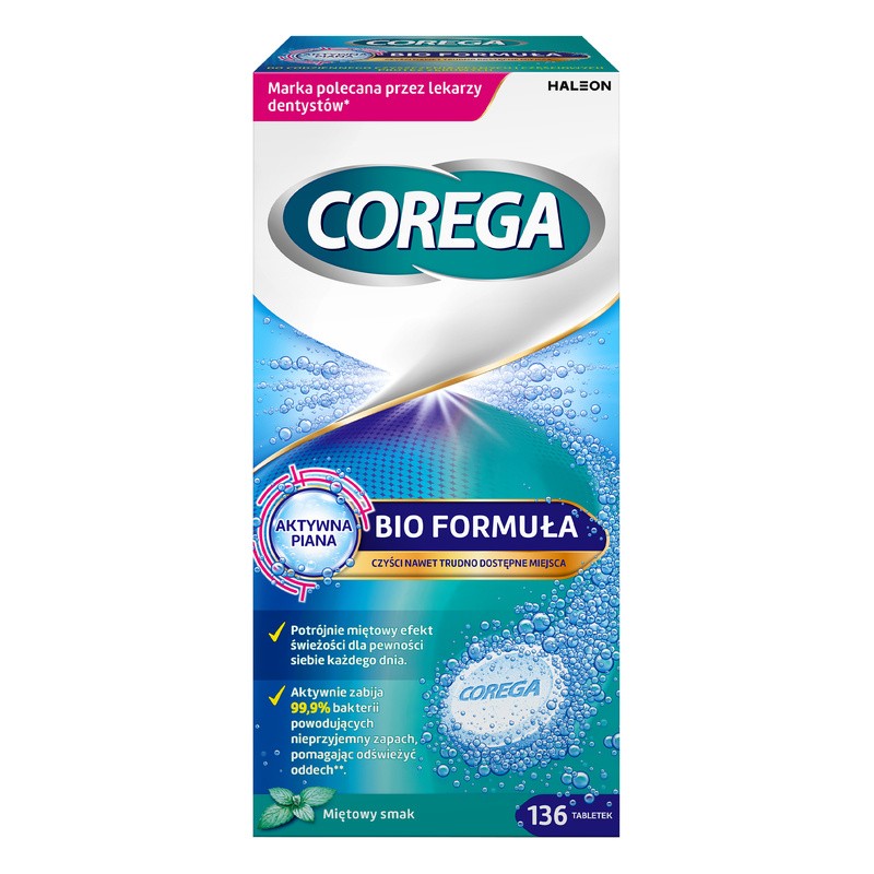 Corega Tabs Bio Formula, tabletki do czyszczenia protez zębowych 4w1 ...