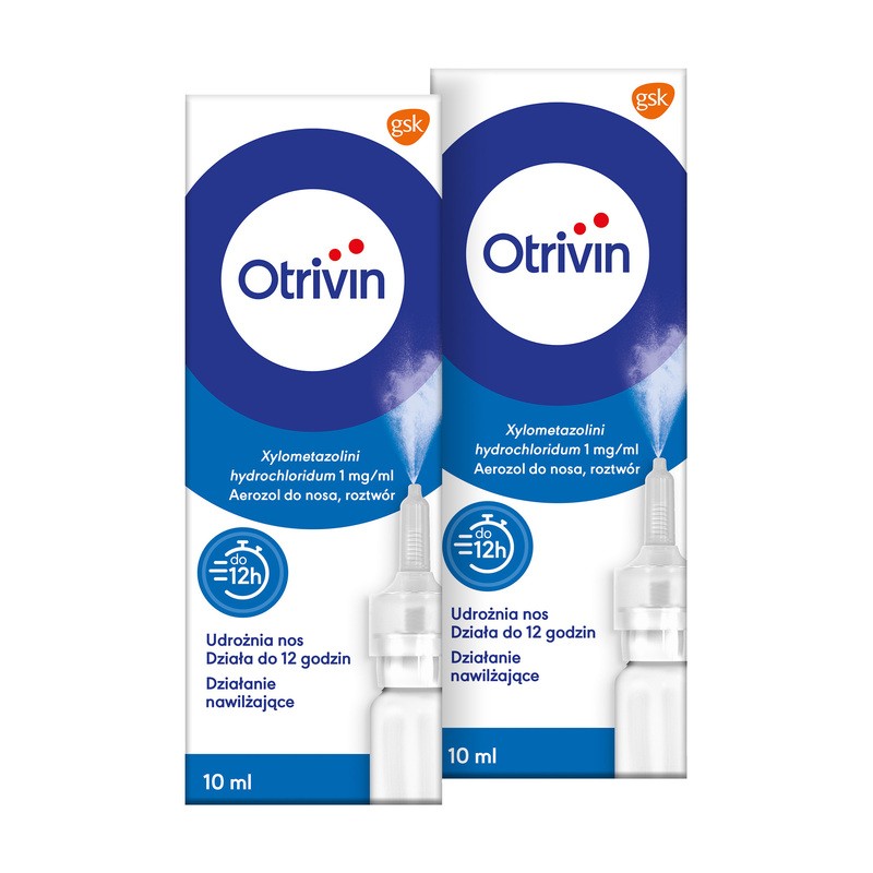 Zestaw 2x Otrivin 0,1%, 1 mg/ml, spray do nosa