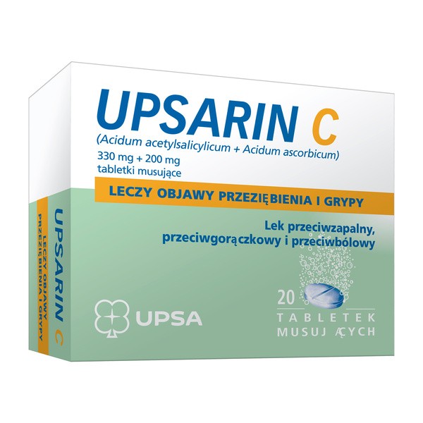 Upsarin C, 330 mg + 200 mg, tabletki musujące, 20 szt.