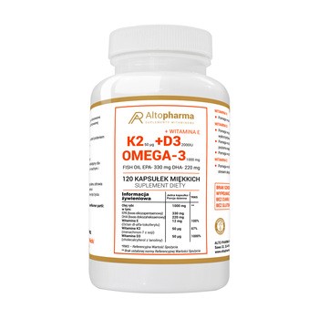 K2 + D3 + Omega-3, kapsułki miękkie, 120 szt.