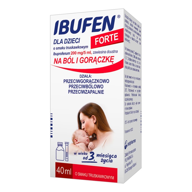 Ibufen forte dla dzieci o smaku truskawkowym, 200 mg/5 ml, zawiesina ...