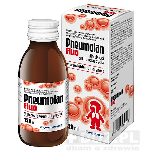 Pneumolan Fluo, płyn w przeziębieniu i grypie, od 1 roku życia, 120 ml