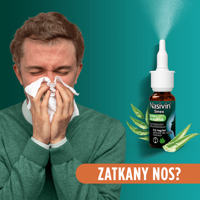 Nasivin Sinex Aloes i Eukaliptus,0,5mg/ml,aer.do nosa, 15 ml