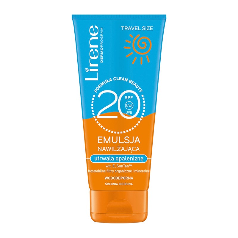 Lirene Sun, Emulsja nawilżająca, utrwalająca opaleniznę SPF 20, 90 ml