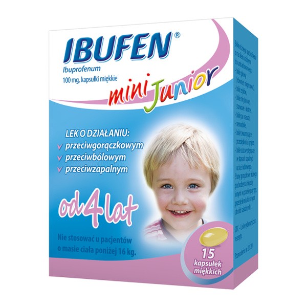 Ibufen mini Junior, 100 mg, kapsułki miękkie, 15 szt. - Portal DOZ.pl
