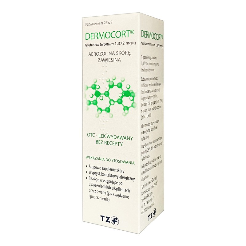 Dermocort, 1,372 mg/g, aerozol na skórę, 38,25 g