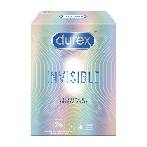Durex Invisible, prezerwatywy supercienkie dla większej bliskości, 24 szt.