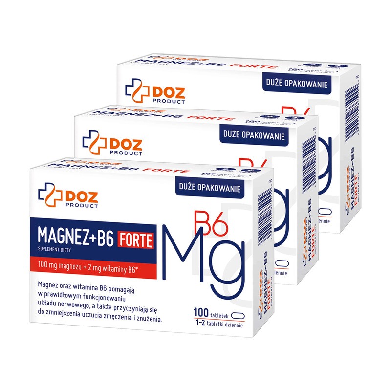 Zestaw 3 x DOZ Product Magnez + B6 Forte