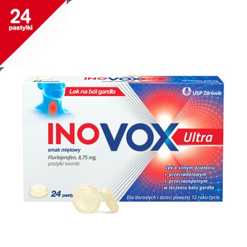 INOVOX Ultra smak miętowy (Ultravox), 8,75 mg, pastylki twarde, 24 szt ...