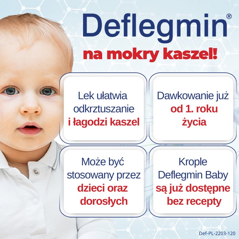 Deflegmin Baby, (7,5 mg/ml), krople doustne, 50 ml - Portal DOZ.pl