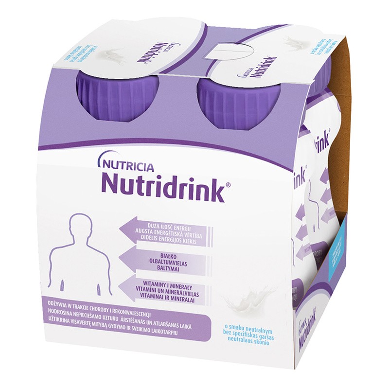 Nutridrink, smak neutralny, płyn, 4 x 125 ml