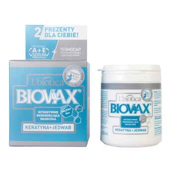 Biovax Keratyna + Jedwab, intensywnie regenerująca maseczka do włosów, 250 ml - Portal Dbam o ...