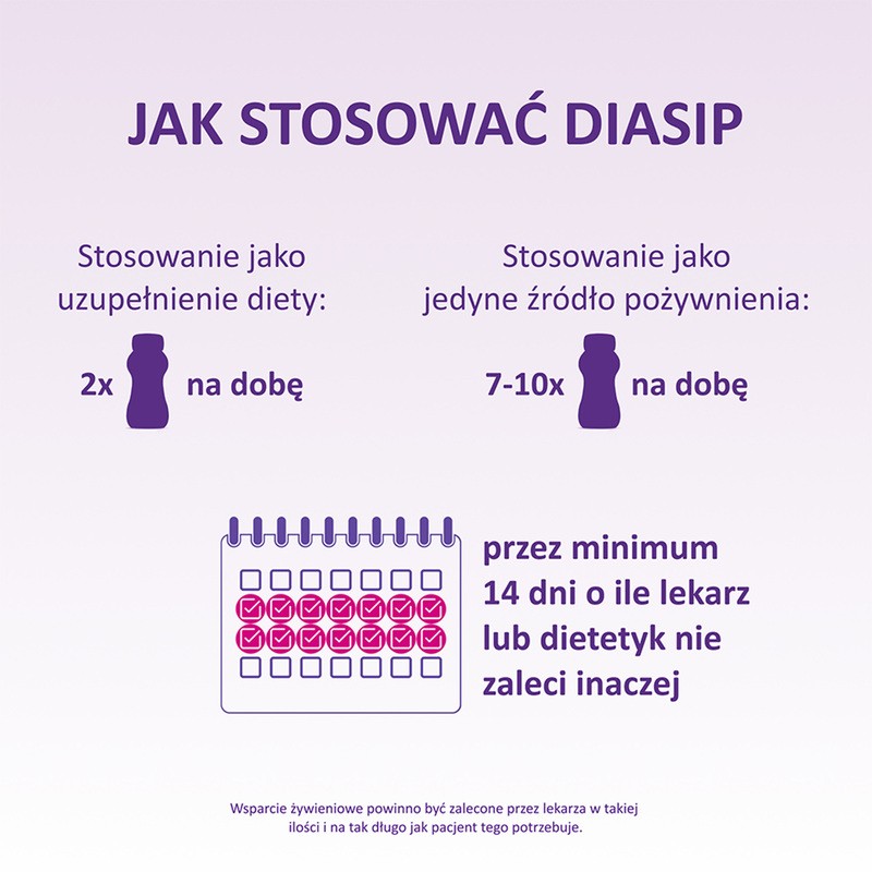 Diasip, płyn o smaku waniliowym, 4 x 200 ml