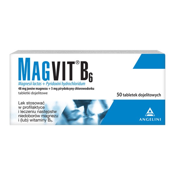 Magvit B6, tabletki dojelitowe, 50 szt. - Portal DOZ.pl