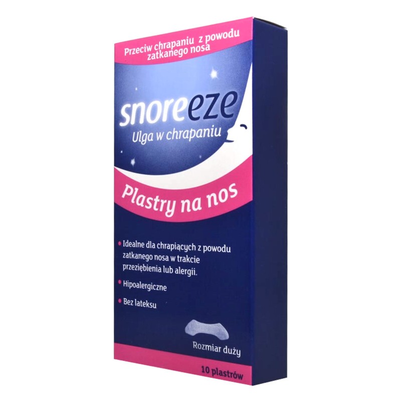Snoreeze, plastry na nos, ułatwiające oddychanie, duże, 10 szt.