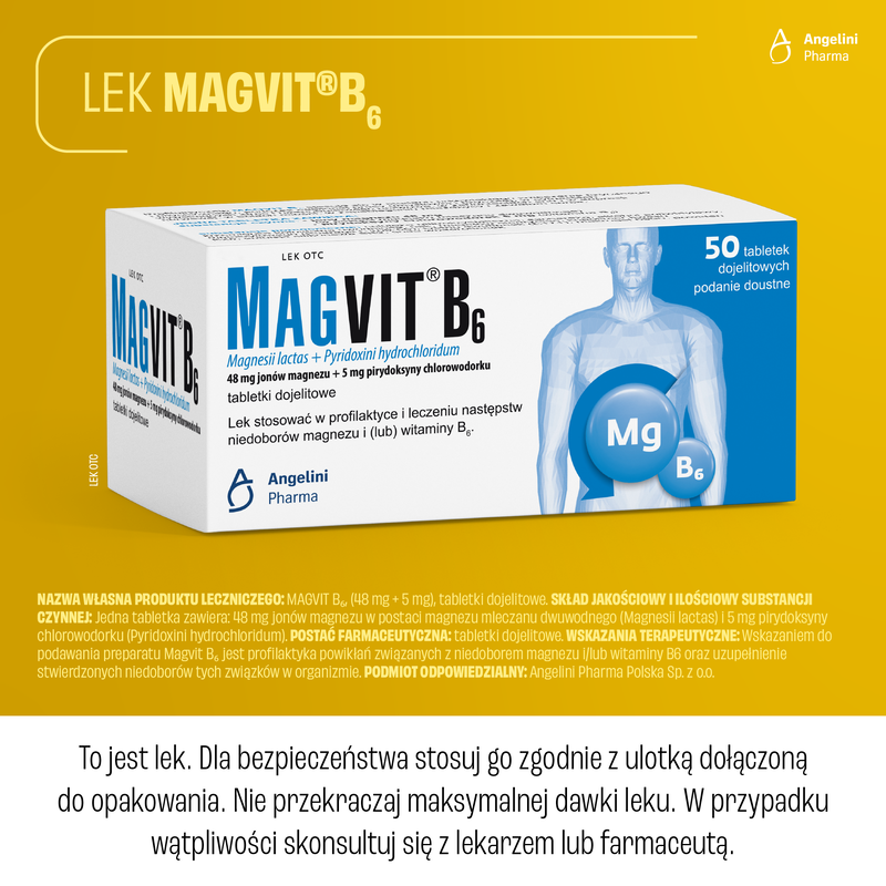 Magvit B6, tabletki dojelitowe, 50 szt.