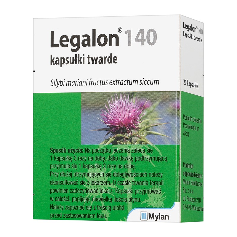 Legalon, 140 mg, kapsułki, 20 szt.