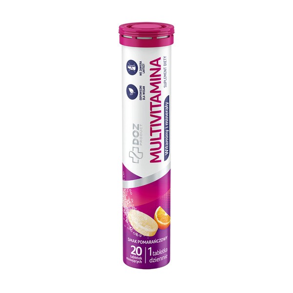 DOZ Product Multivitamina Witaminy i Minerały, tabletki musujące, 20 szt.