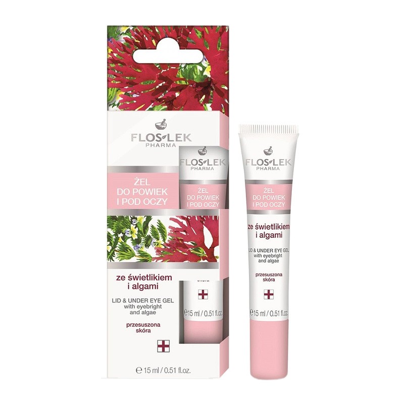 Flos-Lek Pharma, żel do powiek i pod oczy ze świetlikiem i algami, 15 ml