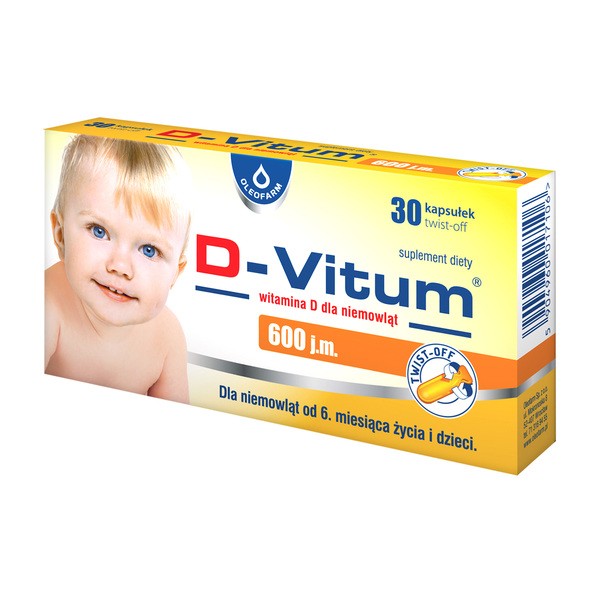 D-Vitum Witamina D dla niemowląt 600 j.m., kapsułki twist-off, 30 szt.