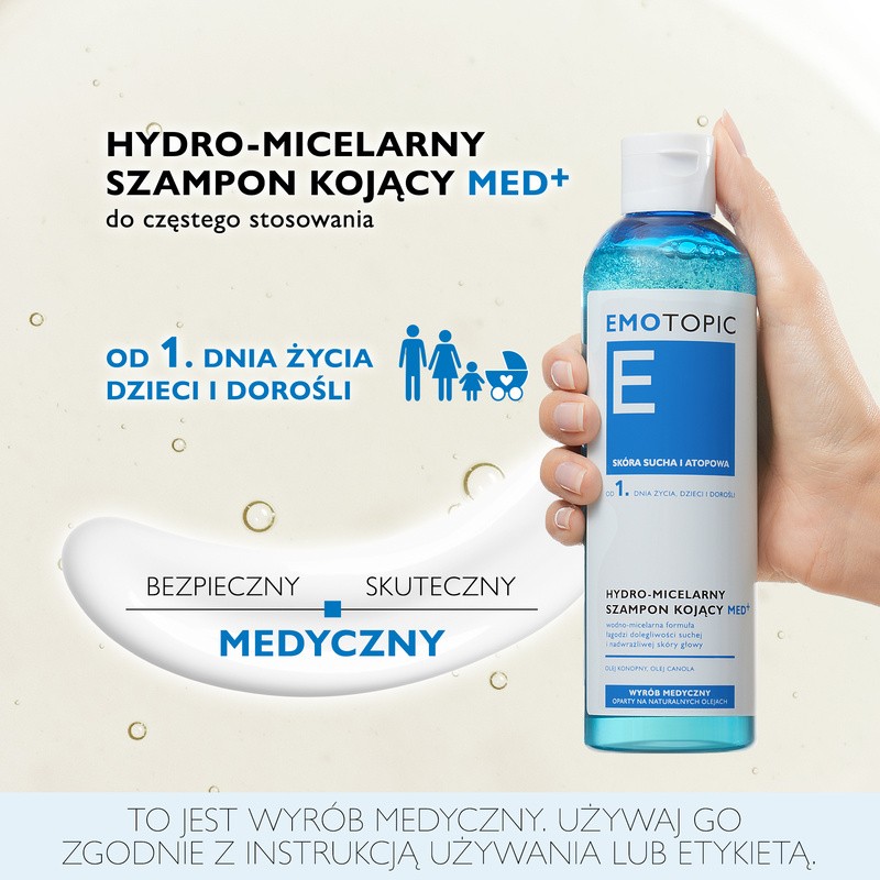 Emotopic, hydro-micelarny szampon kojący, 250 ml