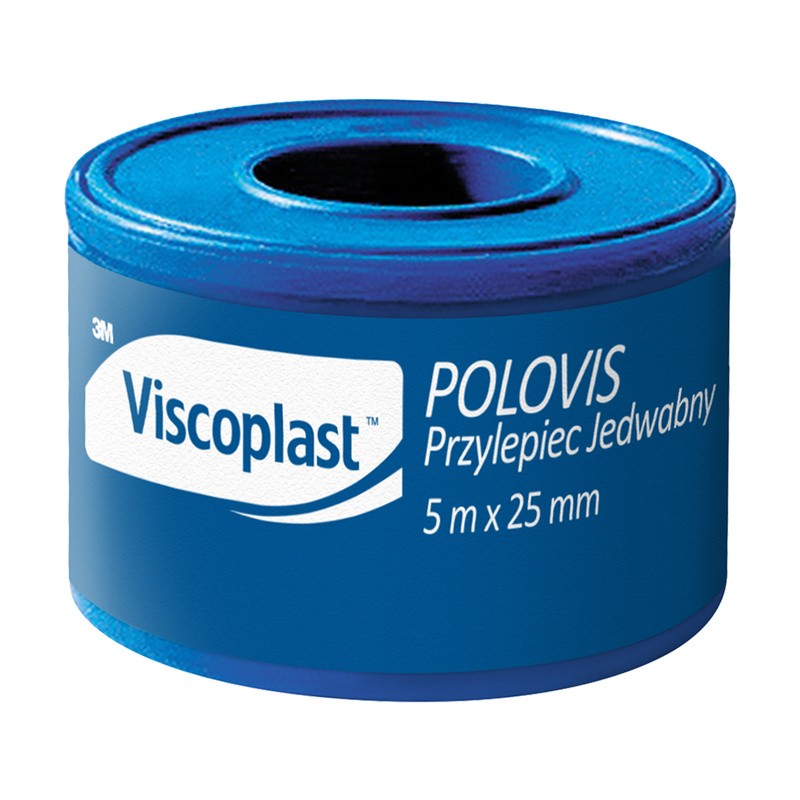 Viscoplast Polovis, przylepiec jedwabny, 5 m x 25 mm, 1 rolka