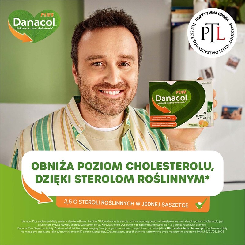 Danacol Plus, żel doustny, 15 ml, 21 saszetek