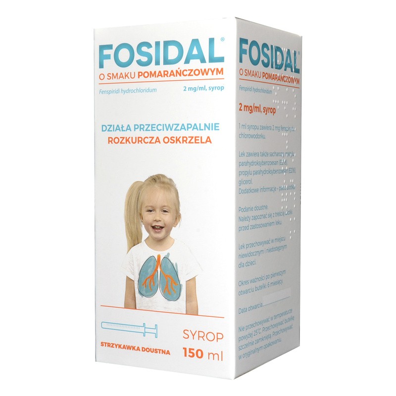 Fosidal o smaku pomarańczowym, 2 mg/ml, syrop, 150 ml (butelka ...