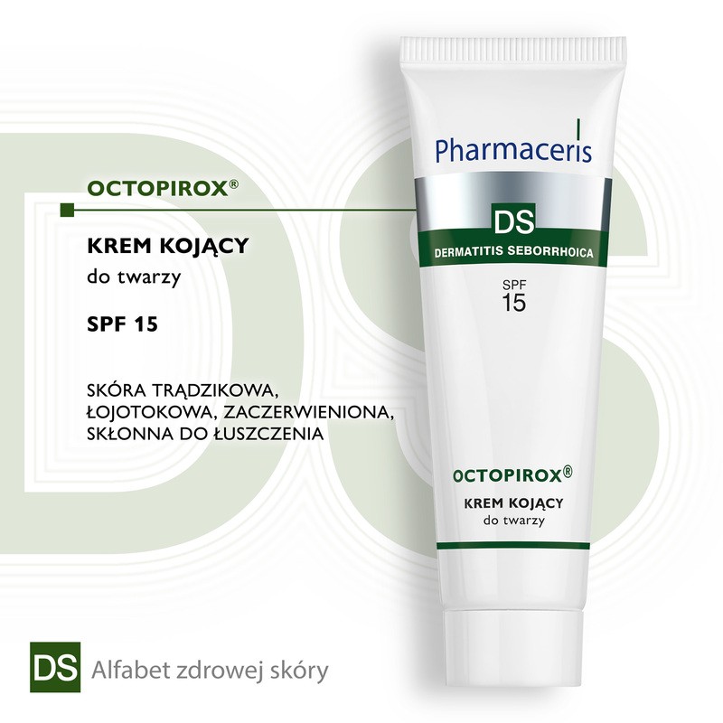 Pharmaceris DS Octopirox, kojący krem do twarzy, SPF 15, 30 ml