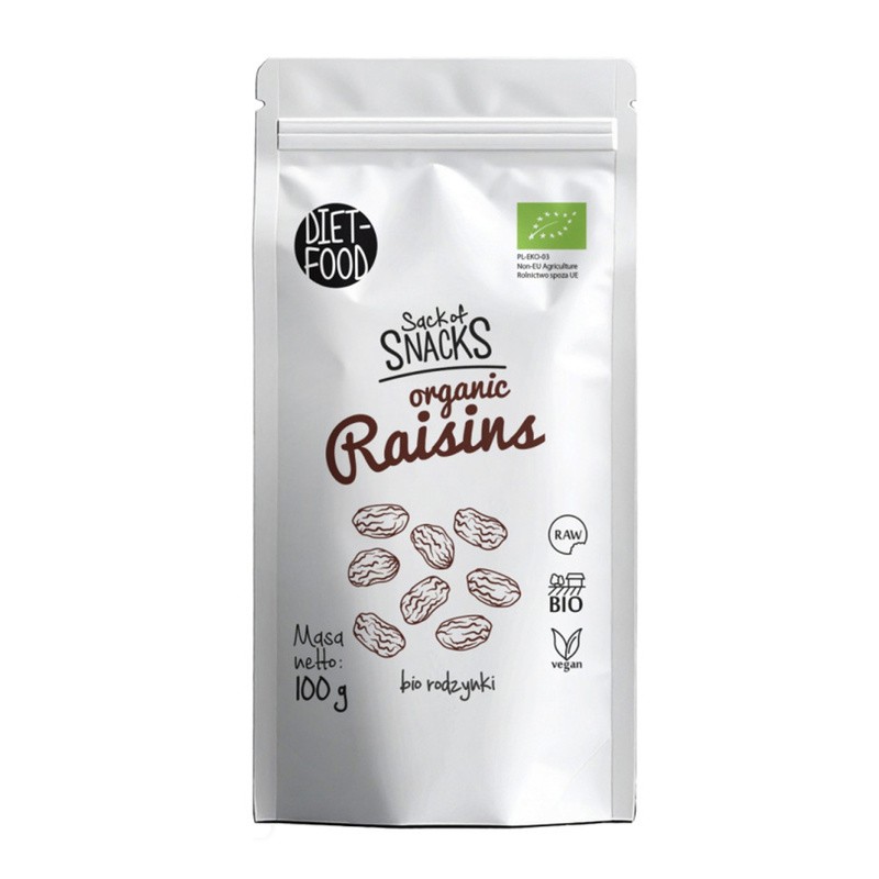 Diet-Food, Sack of Snacks, Bio Rodzynki Sułtańskie, 100 g