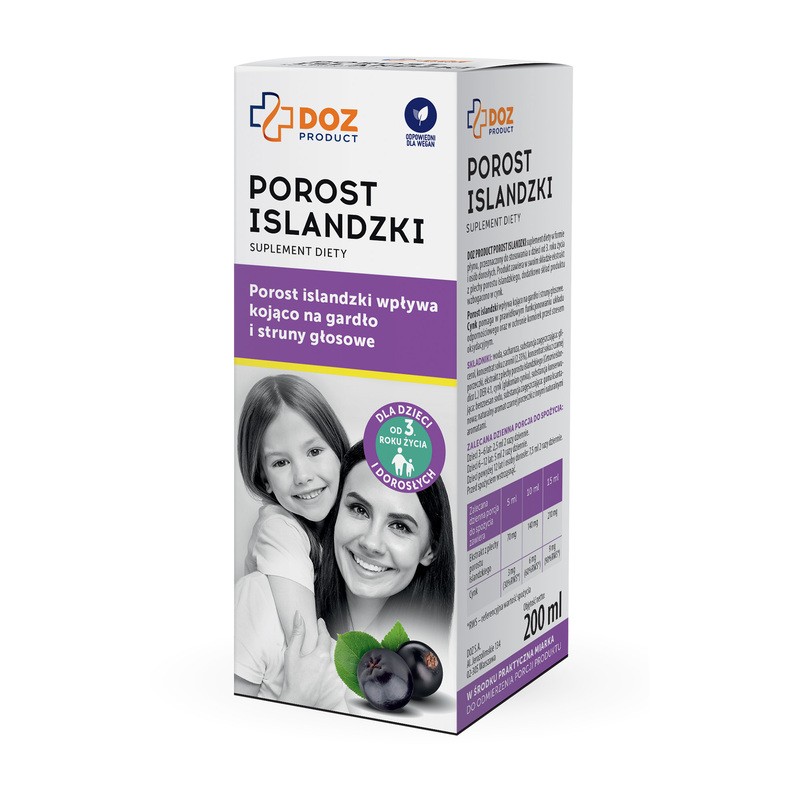 DOZ PRODUCT Porost Islandzki, syrop, 200 ml