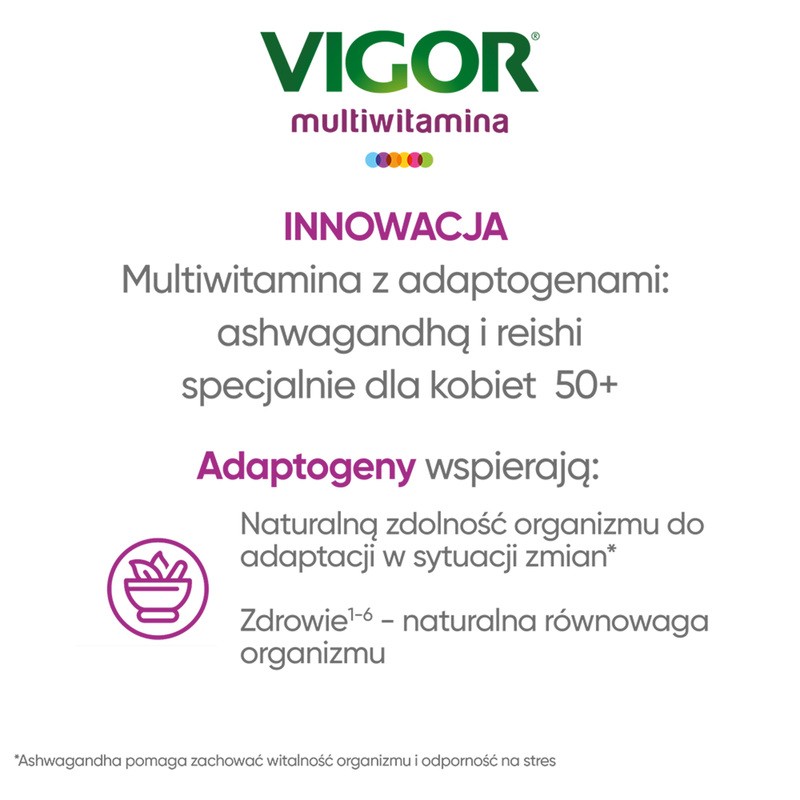 Vigor multiwitamina ONA 50+ zestaw witamin i minerałów z ashwagandhą i ...