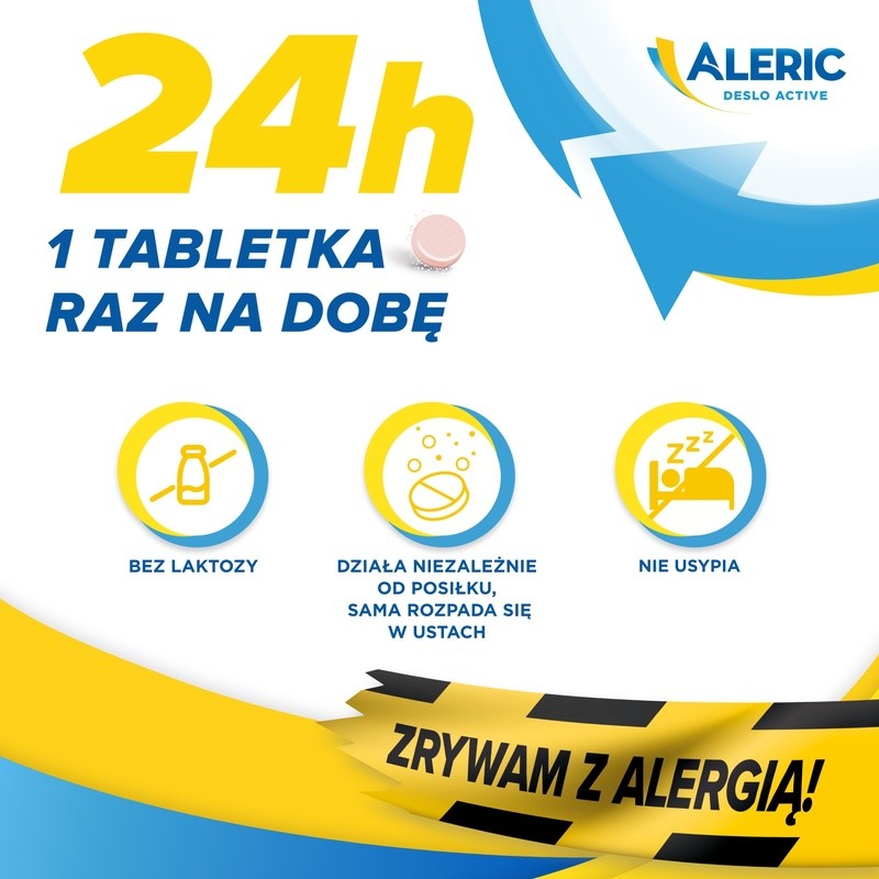 Aleric Deslo Active, 5 mg, 30 tabletek, na alergię i katar sienny