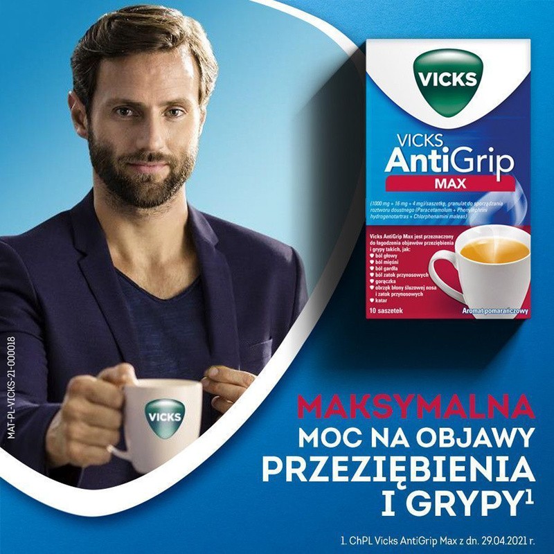 Vicks AntiGrip Max, granulat do sporządzania roztworu doustnego, 10 ...