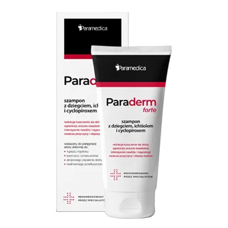 Paraderm forte, szampon z dziegciem, ichtiolem i cyclopiroxem, 150 g