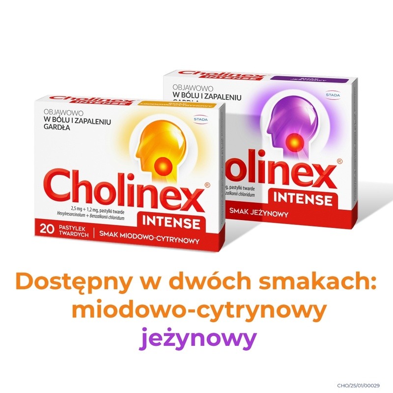 Cholinex Intense, tabletki do ssania, miód i cytryna, 20 szt.