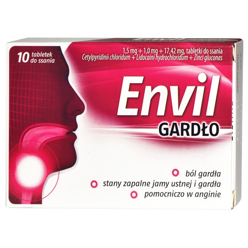Envil gardło, tabletki do ssania, 10 szt.