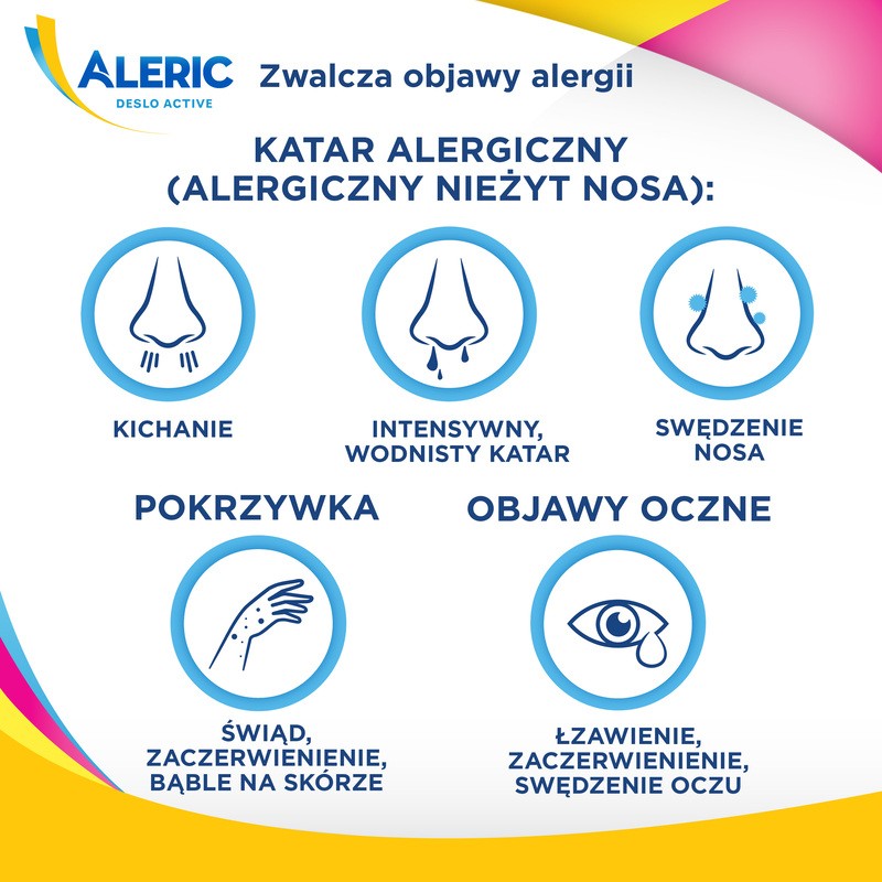 Aleric Deslo Active 2,5mg, 10 tabletek, na alergię i katar sienny dla ...