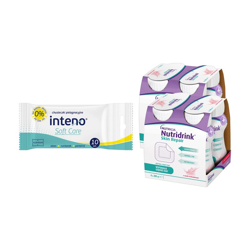 Zestaw 2x Nutridrink Skin Repair, smak truskawkowy, płyn, 4 x 200 ml ...