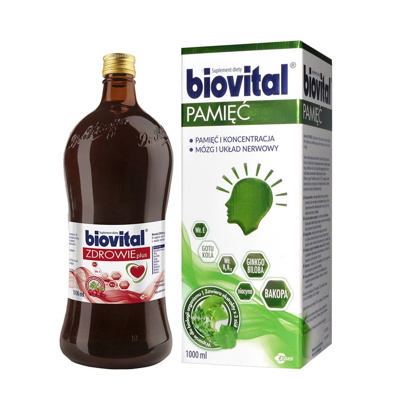 Zestaw Biovital Zdrowie + Pamięć, płyn, 1000 ml