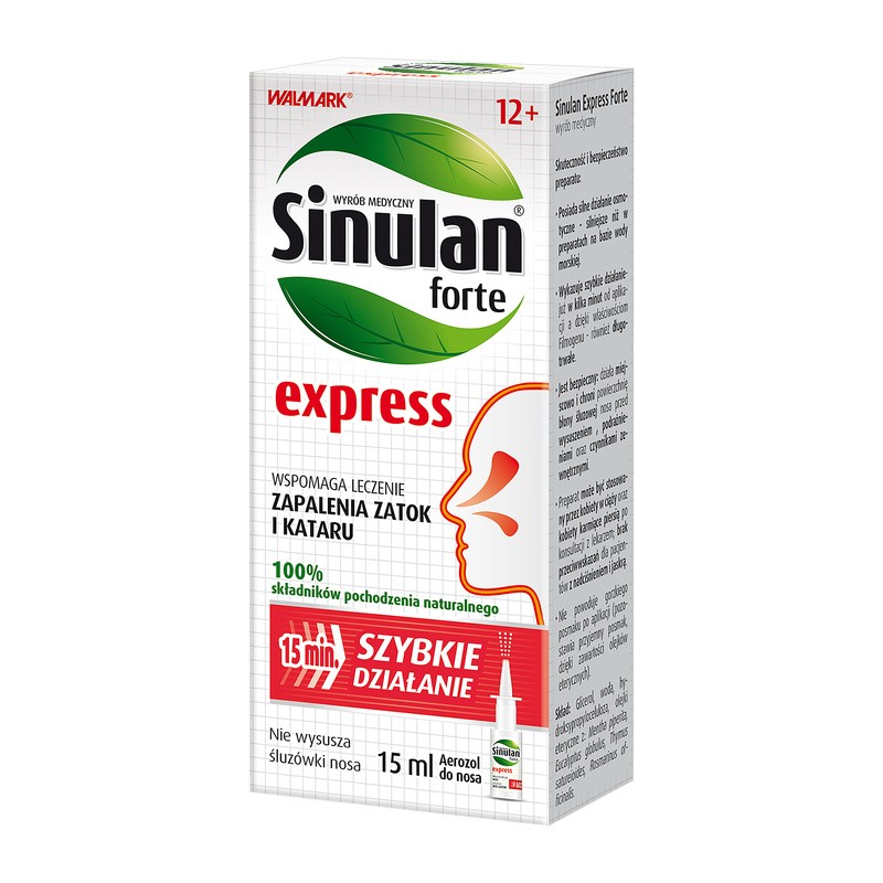 Sinulan Express Forte, aerozol do nosa, 15 ml - Portal DOZ.pl
