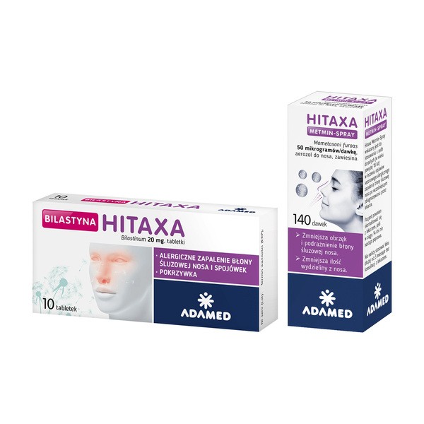 Zestaw Bilastyna Hitaxa na Alergię, spray + tabletki