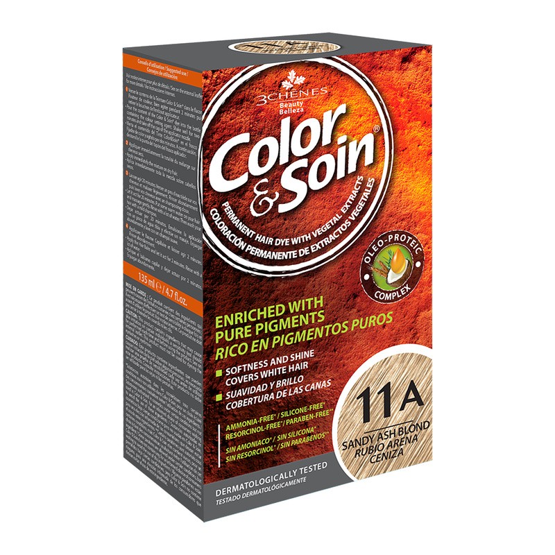 Color&Soin, farba do włosów, piaskowo-popielaty blond (11A), 135ml