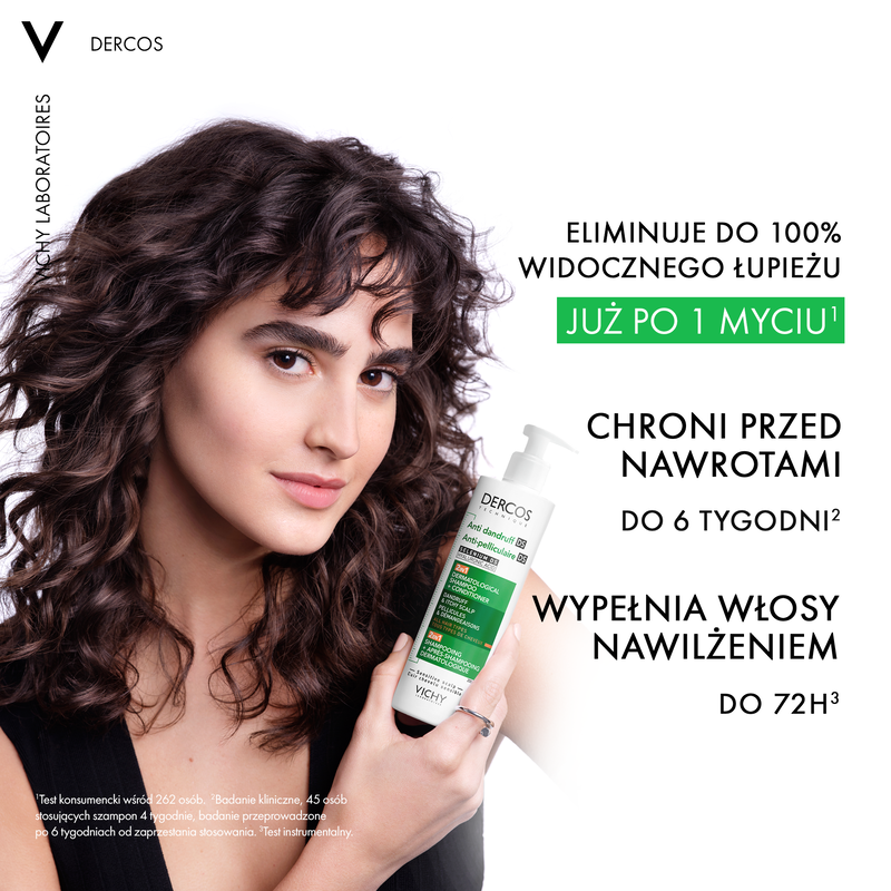 Vichy Dercos DS, szampon przeciwłupieżowy z odżywką 2w1, 390 ml