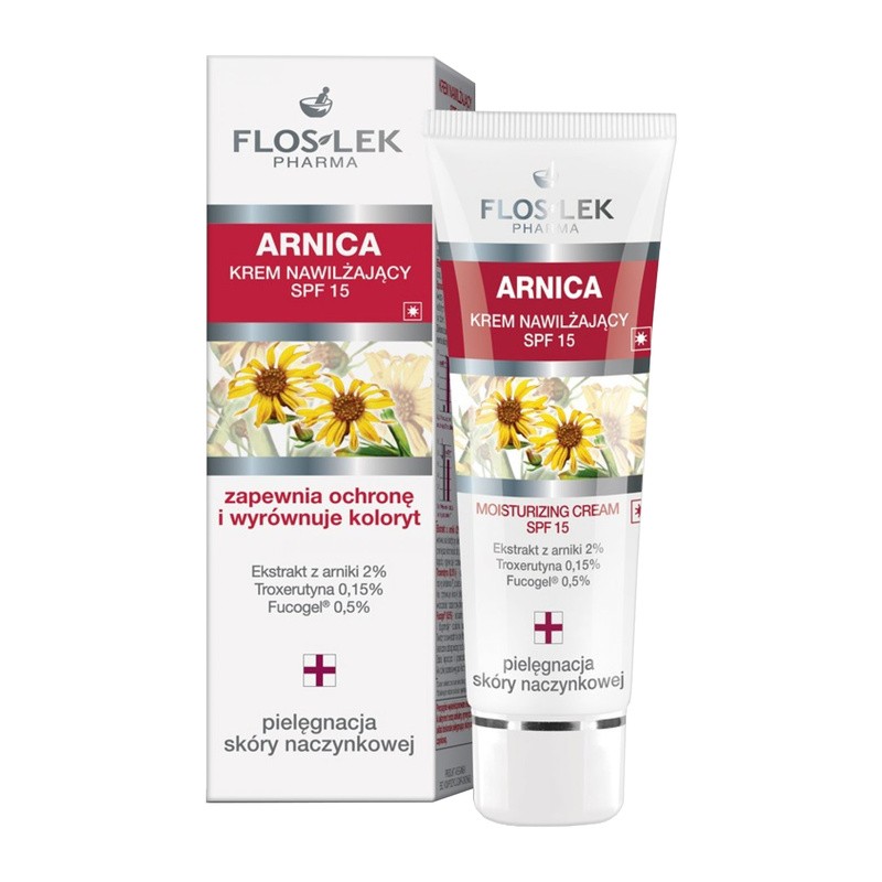 Flos-Lek Pharma Arnica, nawilżający krem arnikowy SPF 15, 50 ml