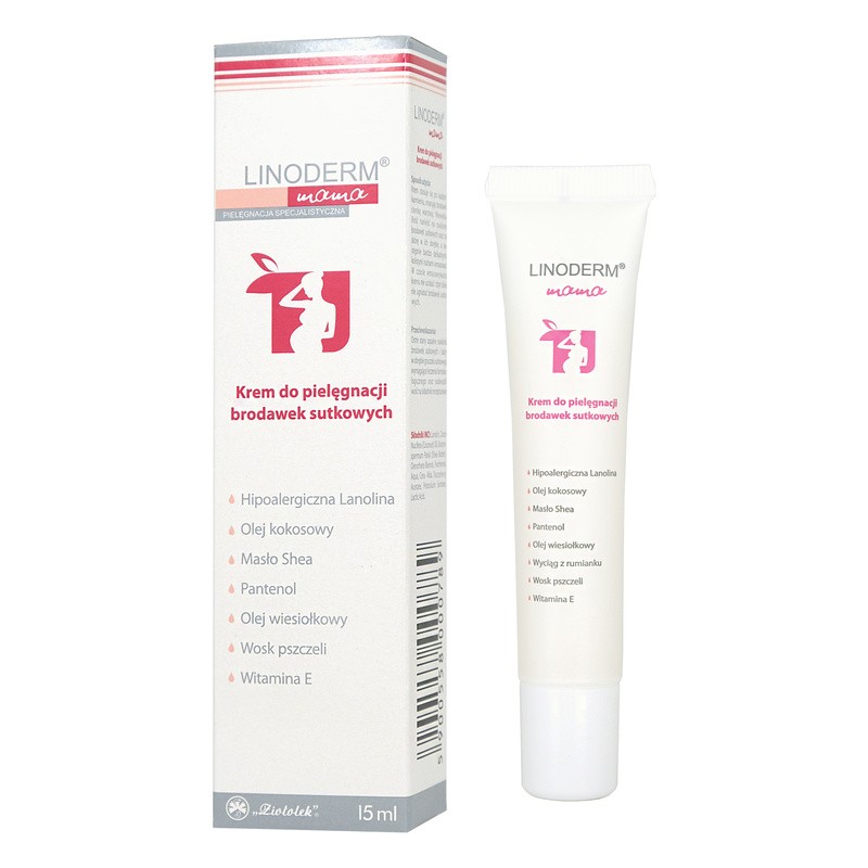 Linoderm Mama, krem do pielęgnacji brodawek sutkowych, 15 ml